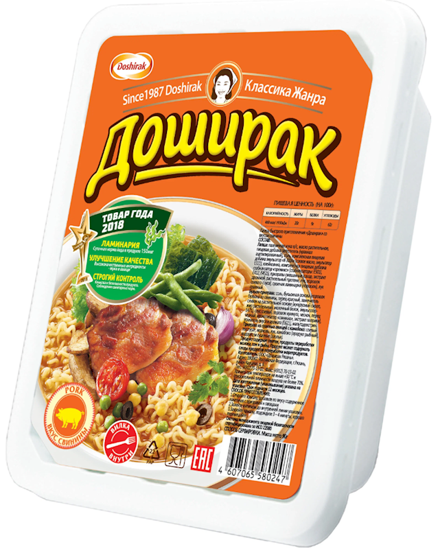 Noodles with pork, Doshirak, 90 g – Buy Online at GastronomUSA