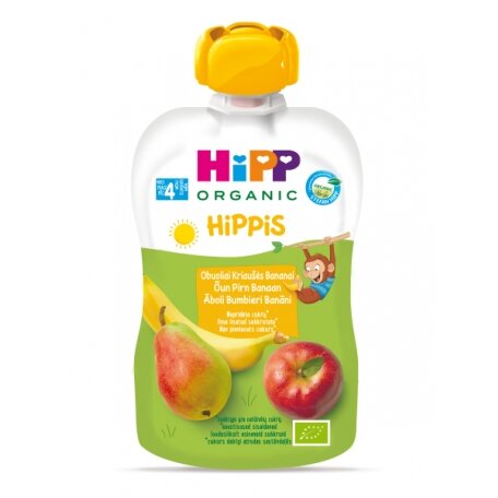 Apple, banana and pear puree 6 month, Hipp, 100 g – Buy Online at GastronomUSA