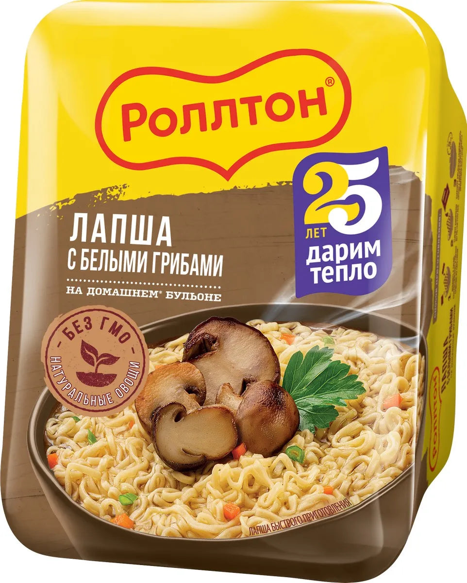 Instant noodles with porcini, Rollton, 90 g – Buy Online at GastronomUSA