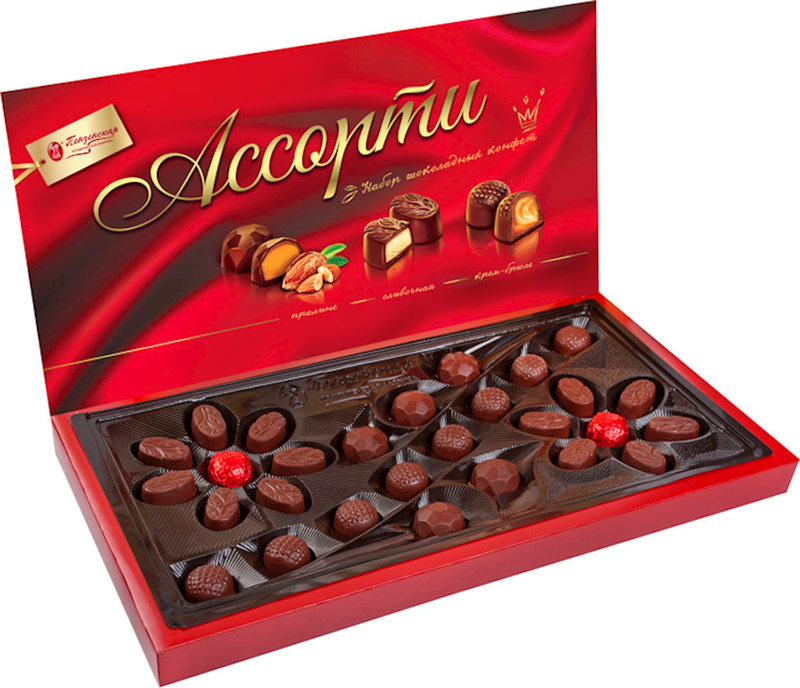 Assorti chocolate candy box, Krasnyi Oktyabr, 200 g – Buy Online at ...