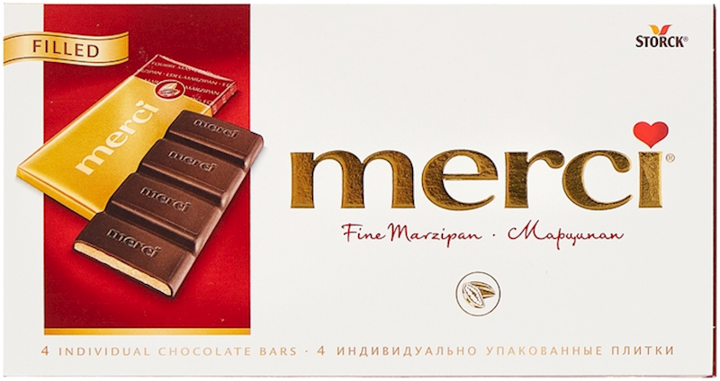 Merci chocolate with marzipan, Storck, 112 g – Buy Online at GastronomUSA