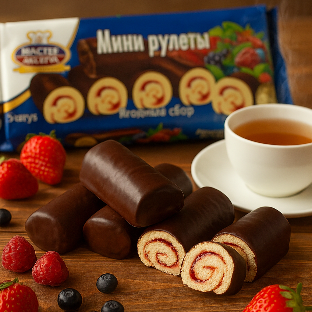 Mini rolls glazed with berry mix, Master desserta, 175 g – Buy Online ...