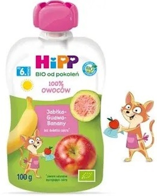 Apple, banana and guava puree 6 month, Hipp, 100 g – Buy Online at ...