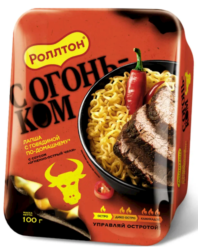 Instant noodles with beef and chili, Rollton, 100 g – Buy Online at ...