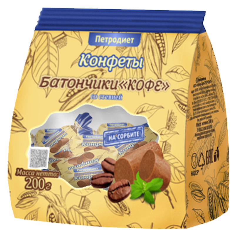 Candy Batonchik with coffee flavor sugar free (stevia), Petrodiet, 200 ...