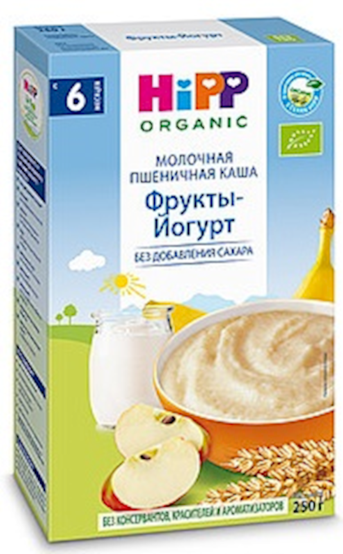 Milk and wheat cereal with fruits and yogurt 6 month, Hipp, 250 g – Buy ...