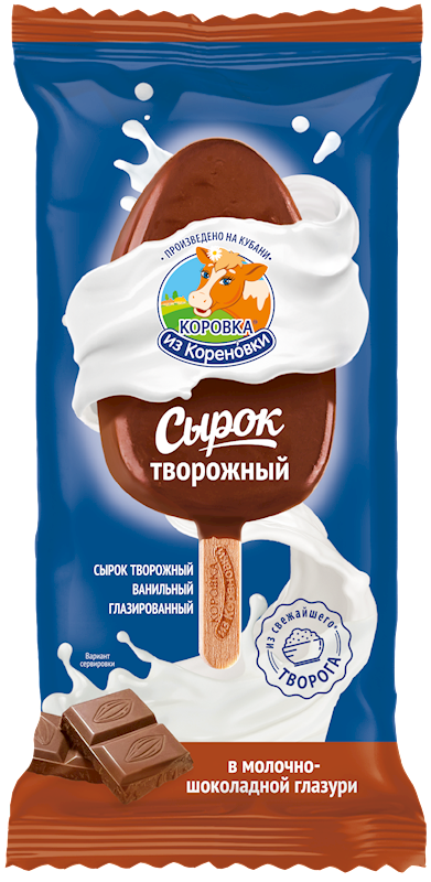 Cheese Bar (Syrok) with Vanilla Flavor in Milk Chocolate Glaze, Korovka ...