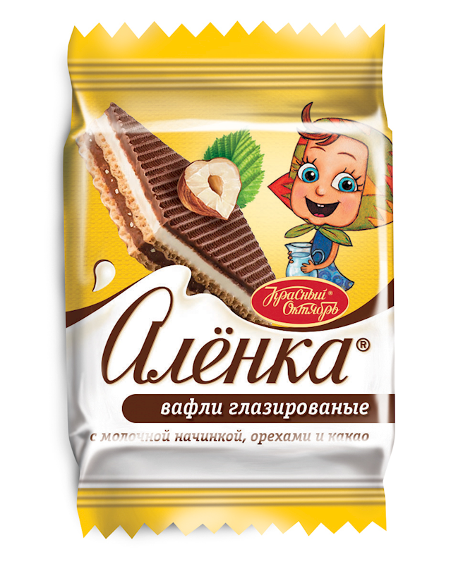 Alenka wafer chocolate candy with milk filling, nuts and cocoa, 1 lb/4 ...