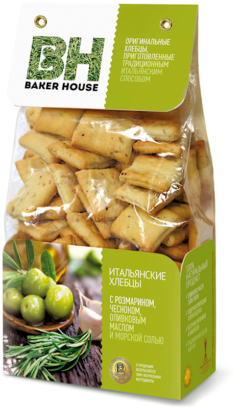 Italian crispbreads with rosemary, garlic, olive oil and sea salt, Bak ...