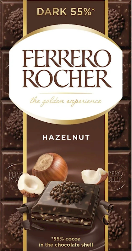 Ferrero Rocher dark chocolate with hazelnut, 90 g – Buy Online at ...