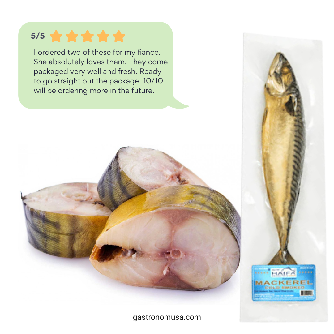 Cold smoked mackerel, Haifa, +/- 600 g – Buy Online at GastronomUSA