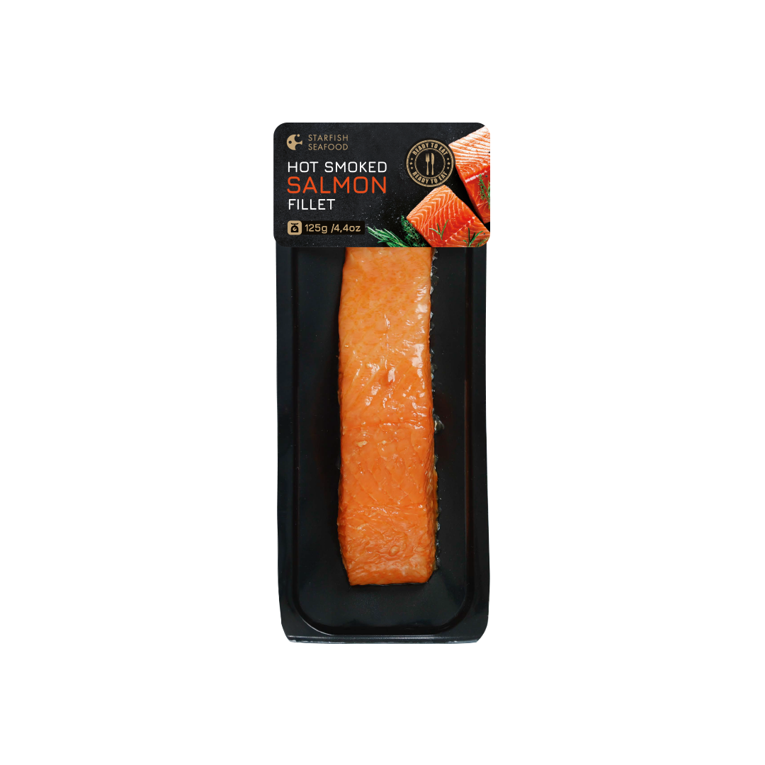 Hot smoked salmon fillet with, Starfish, 125 g – Buy Online at GastronomUSA
