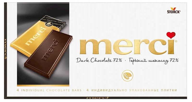 Merci dark chocolate 72%, Storck, 100 g – Buy Online at GastronomUSA