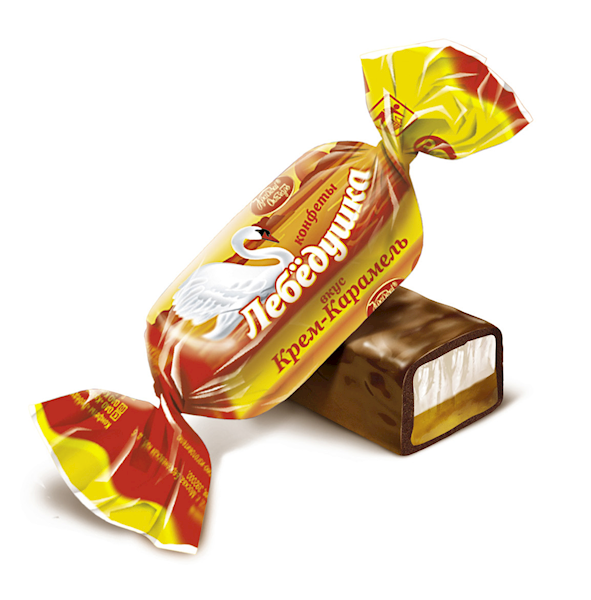 Lebedushka chocolate candy with cream and caramel, Krasnyi Oktyabr, 1l ...