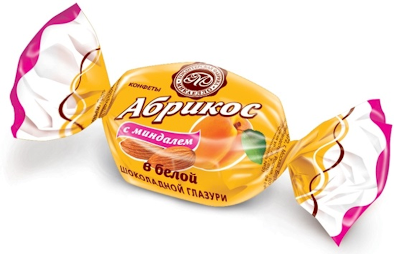 Candy Apricot with almond in white chocolate, Mikaello, 1 lb/ 454 g ...
