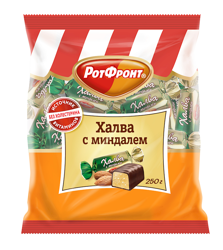 Halva chocolate candy in chocolate with almond, RotFront, 250 g ...
